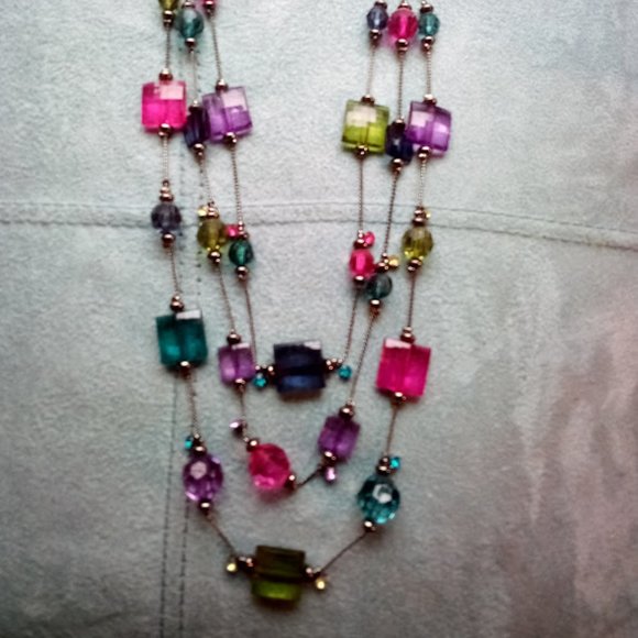 Jewelry | Pretty Colored Glass Necklace | Poshmark